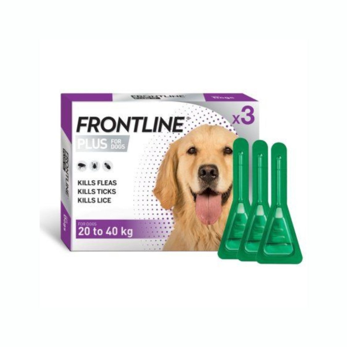 Frontline Plus For Dogs (3 pack) | Dog Flea Treatment - Pet Supply
